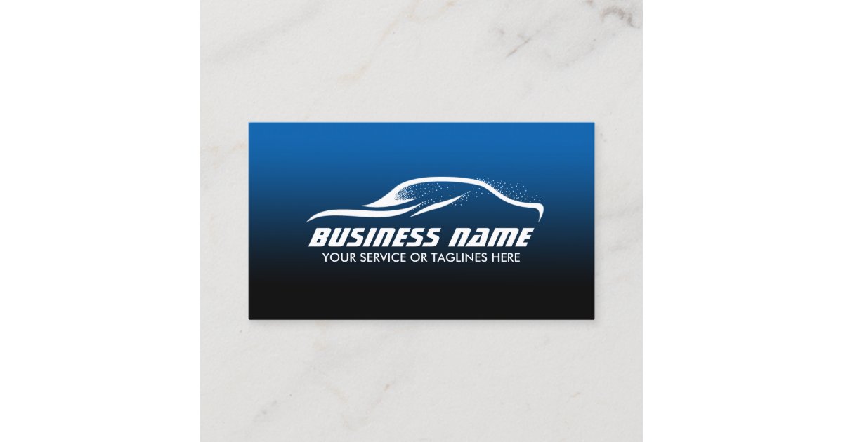 Auto Detailing Cool Car Shape Blue Automotive Business Card | Zazzle.com