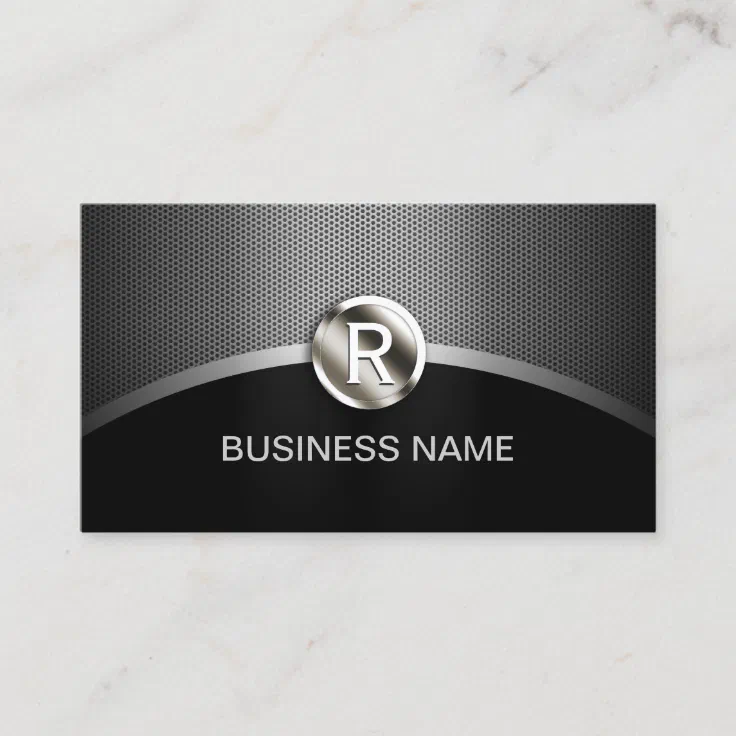 Auto Detailing Metal Monogram Automotive Car Business Card | Zazzle