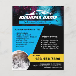 Auto Detailing Modern Car Wash Cleaning Flyer | Zazzle