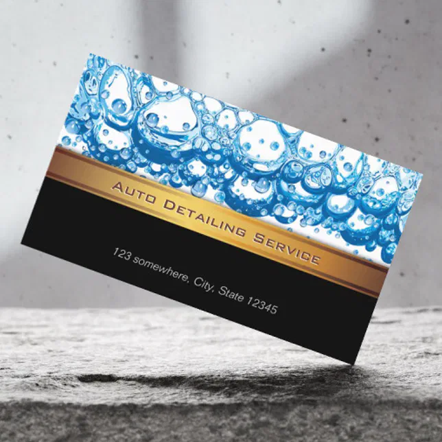 Auto Detailing Modern Gold Stripe Pressure Washing Business Card | Zazzle