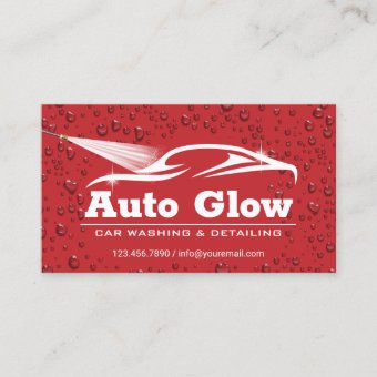 Auto Detailing Modern Red Car Cleaning Loyalty Business Card | Zazzle