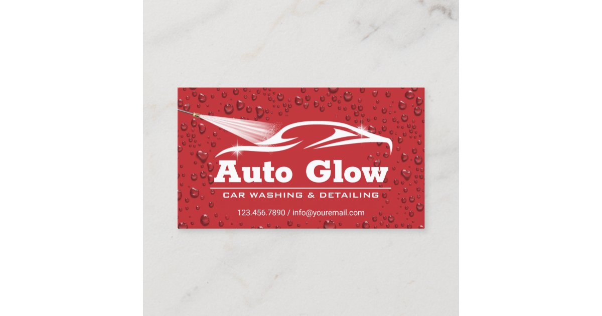 Auto Detailing Modern Red Car Cleaning Loyalty Business Card | Zazzle