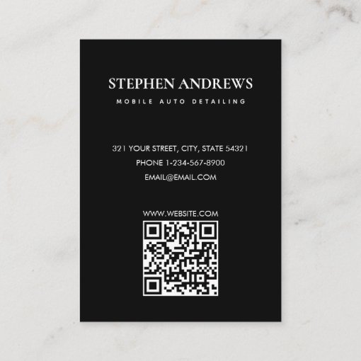 Auto Detailing Motor Vehicles Repair QR Code Business Card | Zazzle