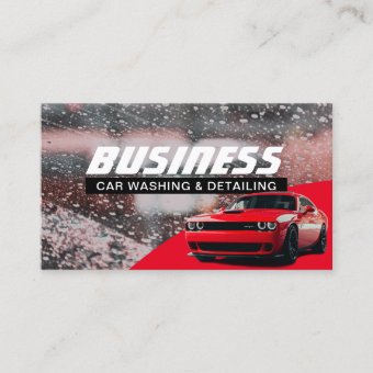 Auto Detailing Professional Car Wash Red Cleaning Business Card | Zazzle