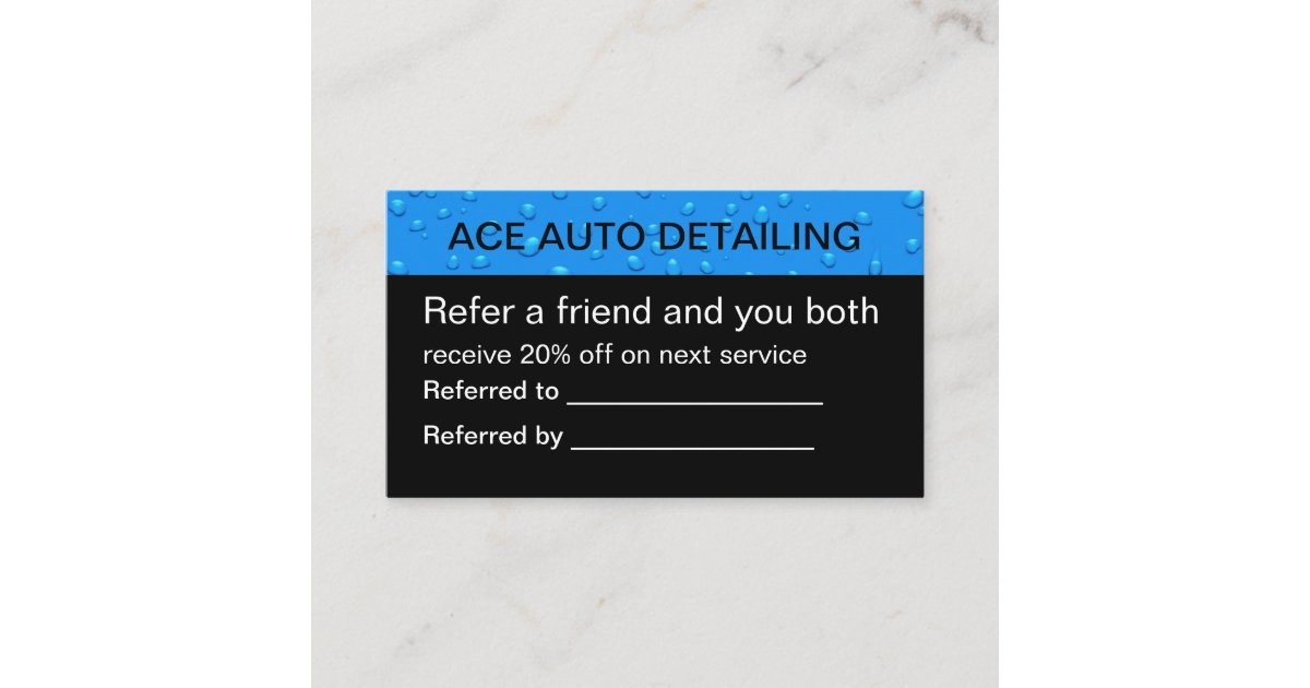 Auto Detailing Referral Rewards | Zazzle