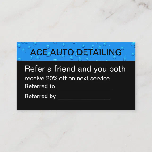 Auto Detailing Referral Rewards | Zazzle