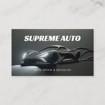 Auto Detailing, Repair, Car Shop 3D Gray Modern Business Card | Zazzle