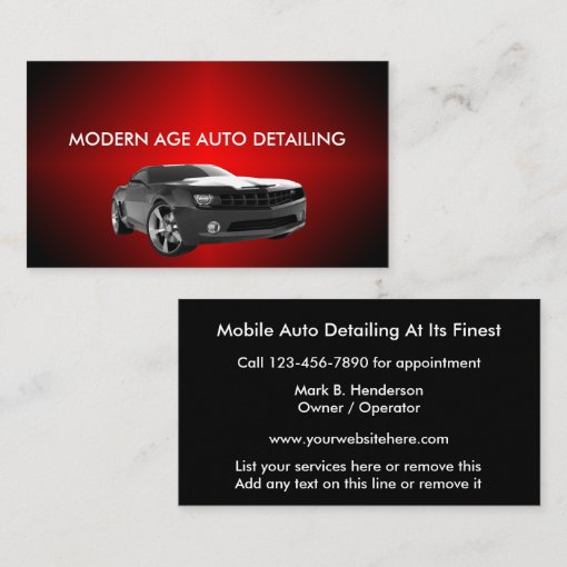 Auto Detailing Services Appointment Card | Zazzle