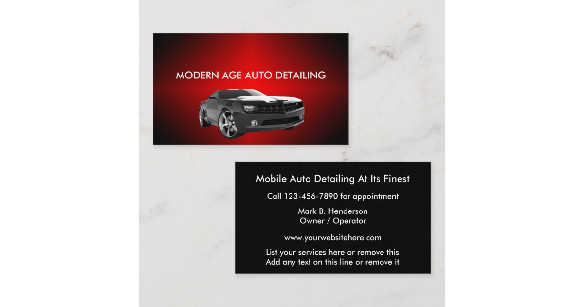 Auto Detailing Services Appointment Card | Zazzle