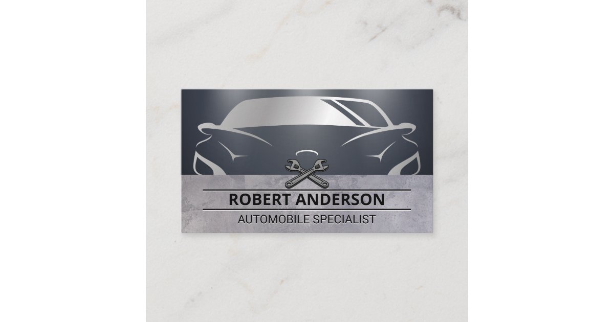 Auto Front View | Wrenches | Repair Business Card | Zazzle
