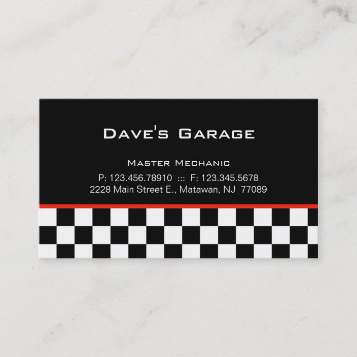 Auto Garage Business Card Racing | Zazzle.com