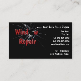 Auto Glass Repair Business Card | Zazzle