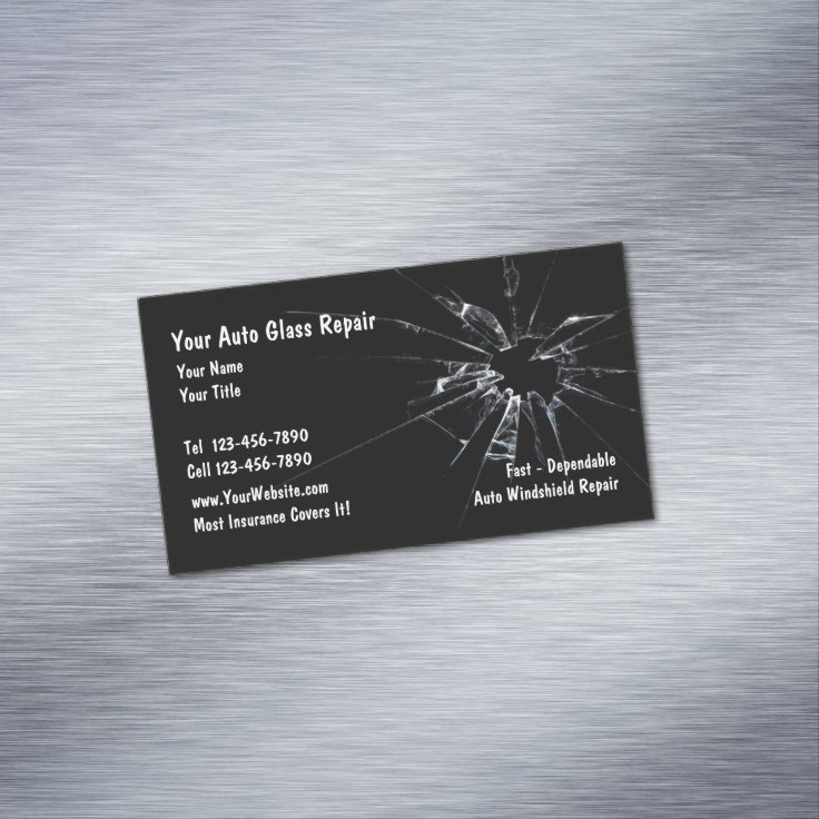 Auto Glass Repair Business Card Magnet | Zazzle