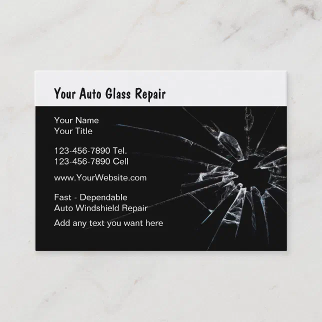 Auto Glass Repair New Business Card | Zazzle
