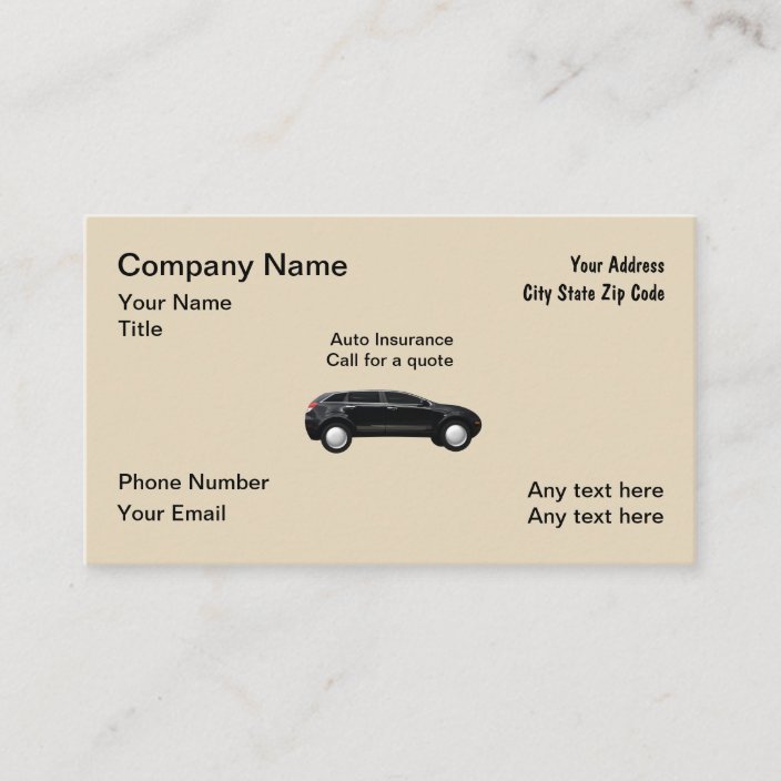 Auto Insurance Agent Business Card | Zazzle.com