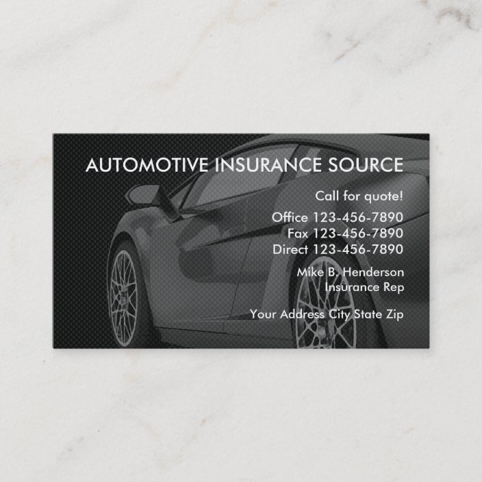 Auto Insurance Agent Business Cards | Zazzle.com
