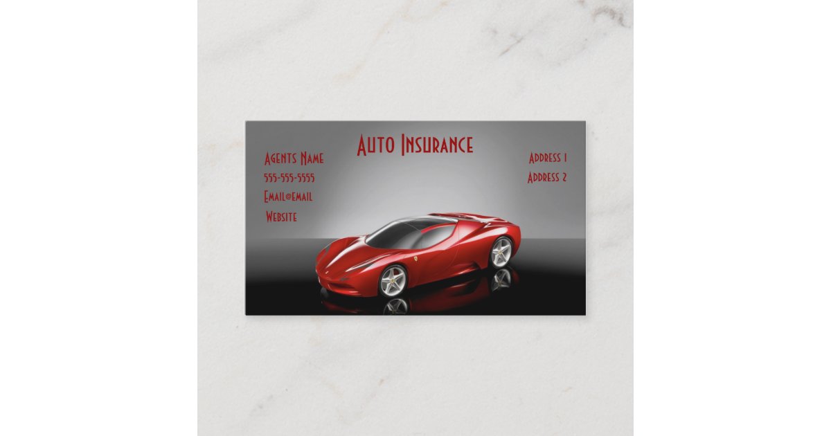 auto insurance business card | Zazzle