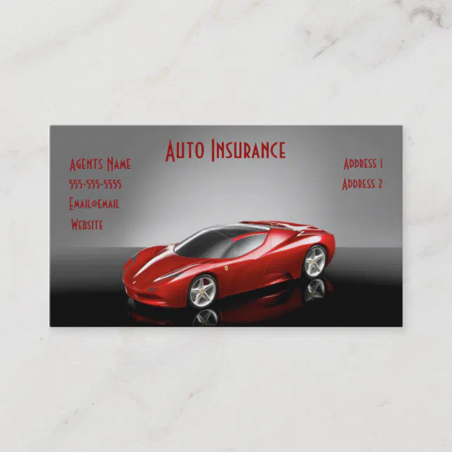auto insurance business card | Zazzle