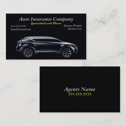 auto insurance business card | Zazzle