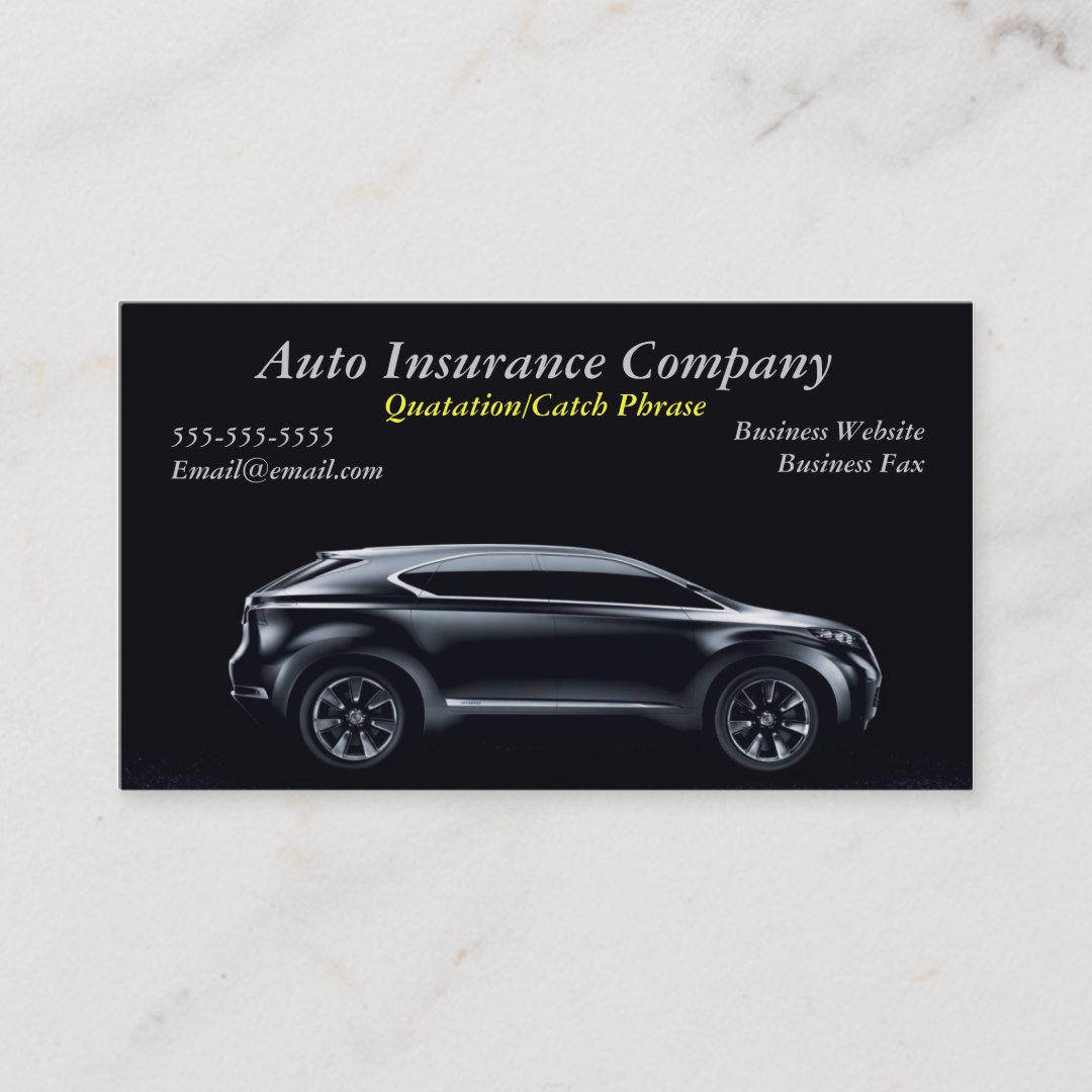 auto insurance business card | Zazzle