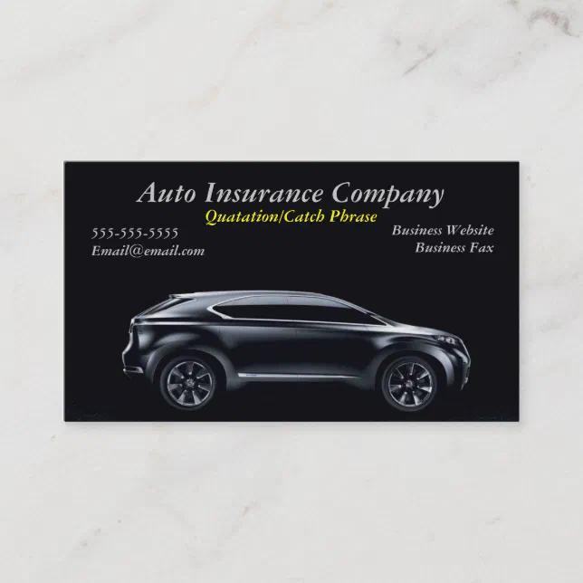 auto insurance business card | Zazzle