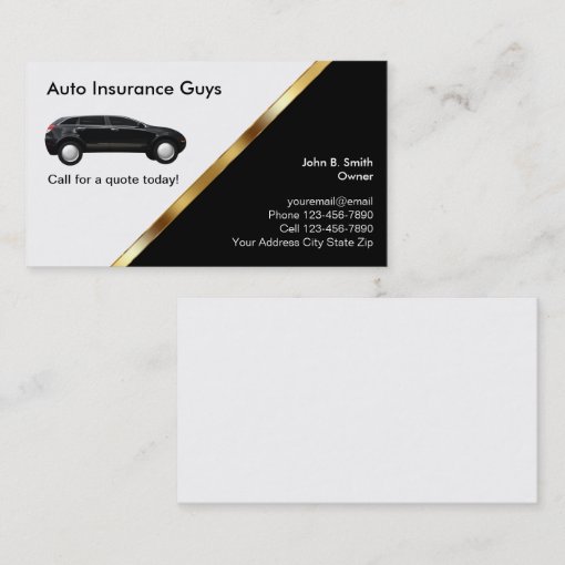 Auto Insurance Business Cards | Zazzle