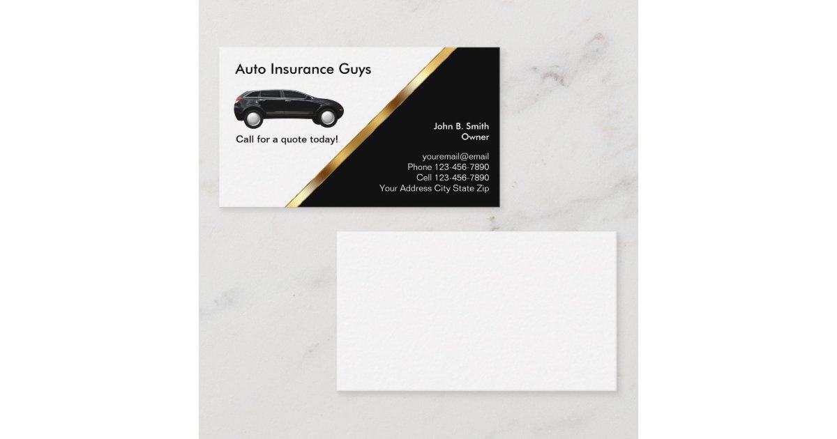 Auto Insurance Business Cards | Zazzle