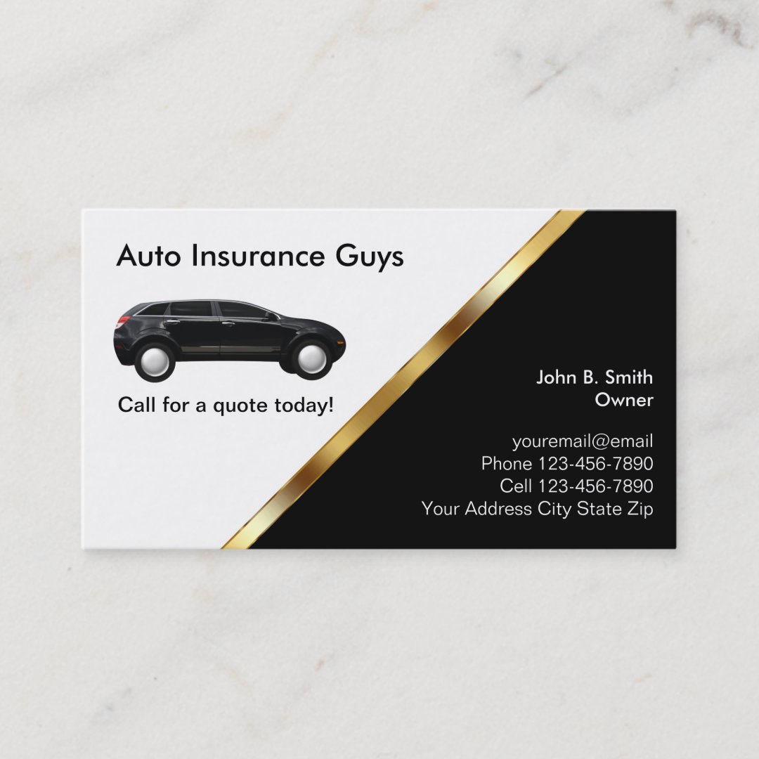 Auto Insurance Business Cards | Zazzle