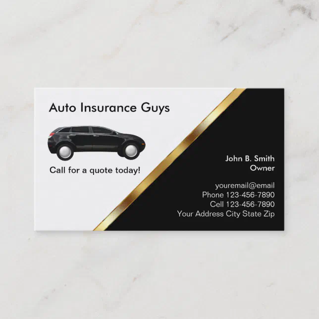 Auto Insurance Business Cards | Zazzle