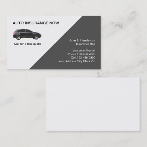 Auto Insurance Business Cards | Zazzle