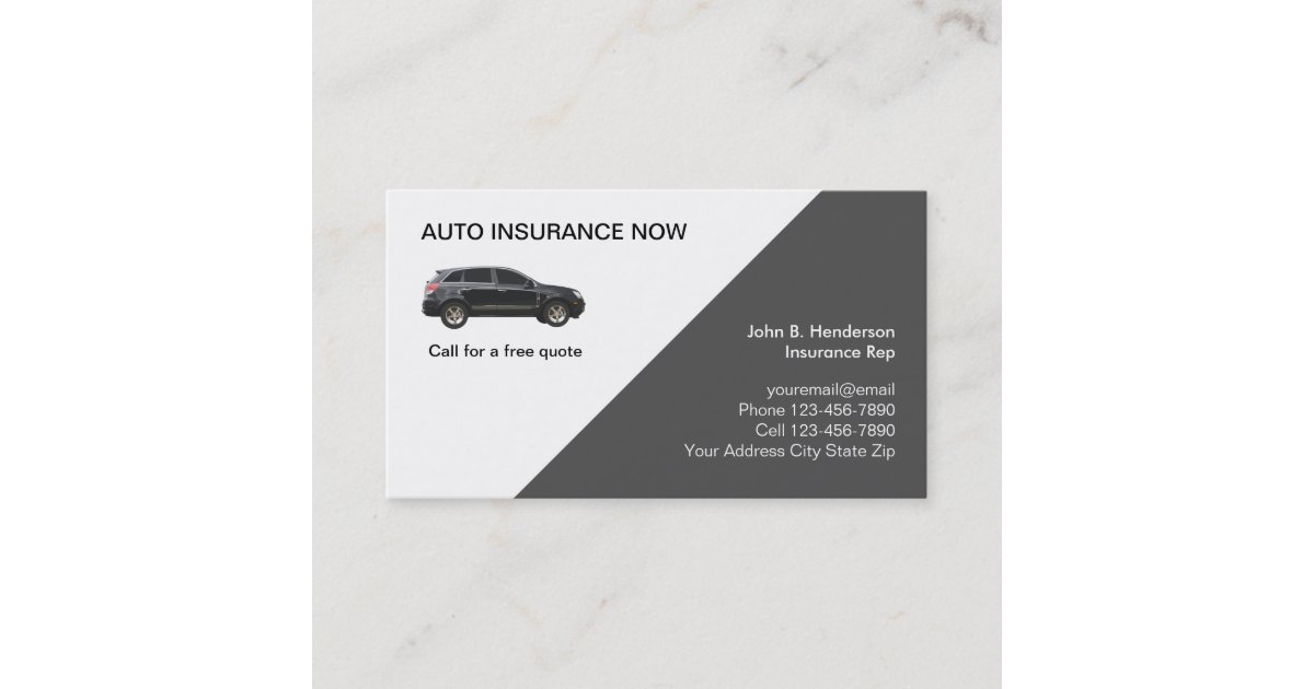 Auto Insurance Business Cards | Zazzle