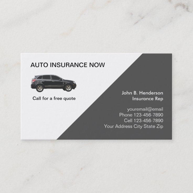 Auto Insurance Business Cards | Zazzle