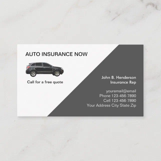 Auto Insurance Business Cards | Zazzle