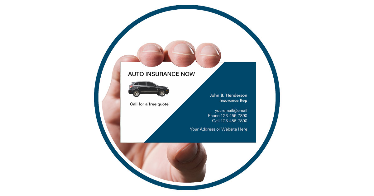 Auto Insurance Modern Business Card Design | Zazzle