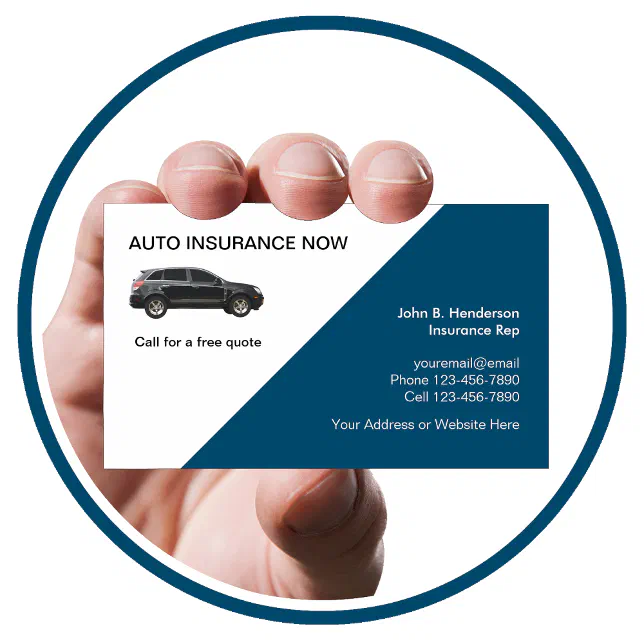 Auto Insurance Modern Business Card Design | Zazzle