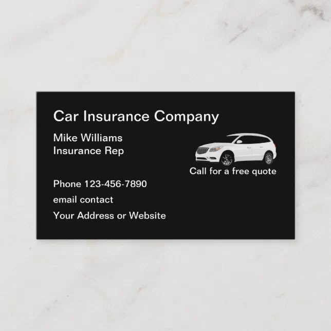 Auto Insurance Services Rep Business Card Template | Zazzle