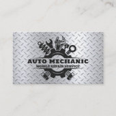 Auto Mechanic Automotive Repair Service Metal Business Card | Zazzle