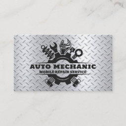 Auto Mechanic Automotive Repair Service Metal Business Card | Zazzle