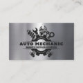 Auto Mechanic Automotive Repair Service Metal Business Card | Zazzle