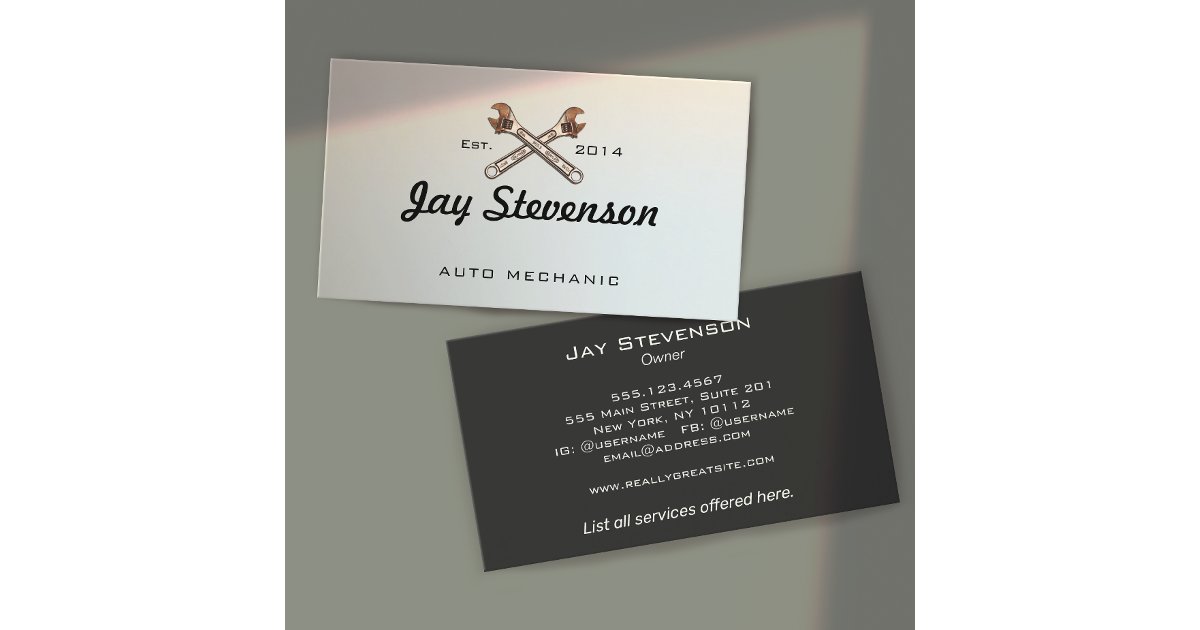 Auto Mechanic / Repair Shop Business Card | Zazzle