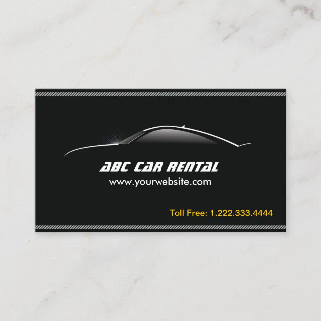 Auto Outline Car Rental/Hire business card | Zazzle
