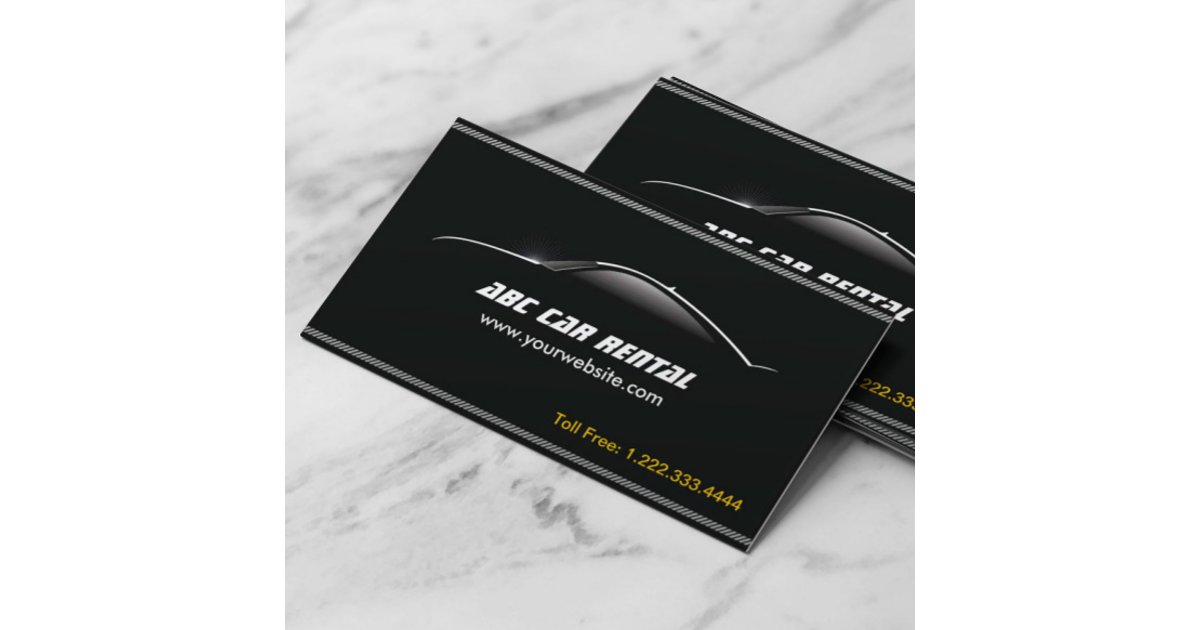 Auto Outline Car Rental/Hire business card | Zazzle