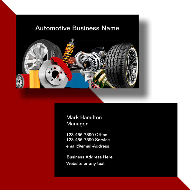 Auto Parts And Automotive Service Business Card | Zazzle