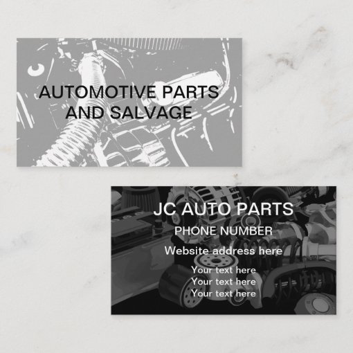 Auto Parts And Salvage Business Business Card | Zazzle