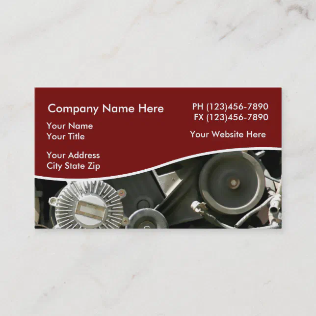 Auto Parts And Salvage Yard Business Card | Zazzle