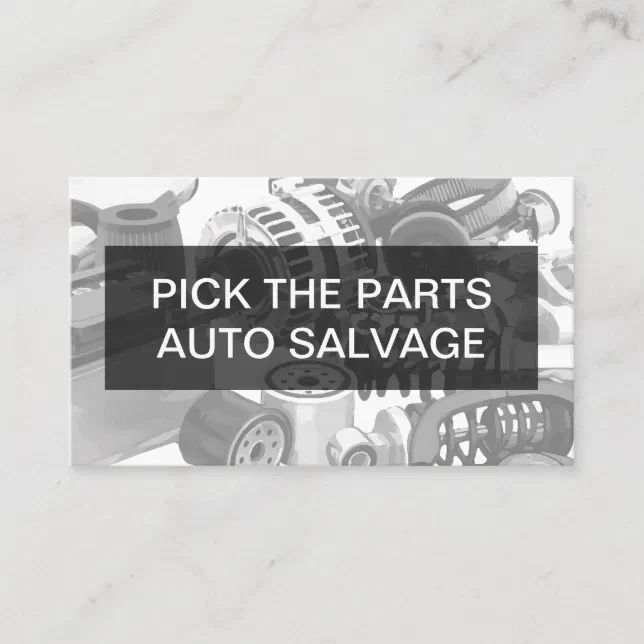 Auto Parts Salvage Yard Automotive Design Business Card | Zazzle