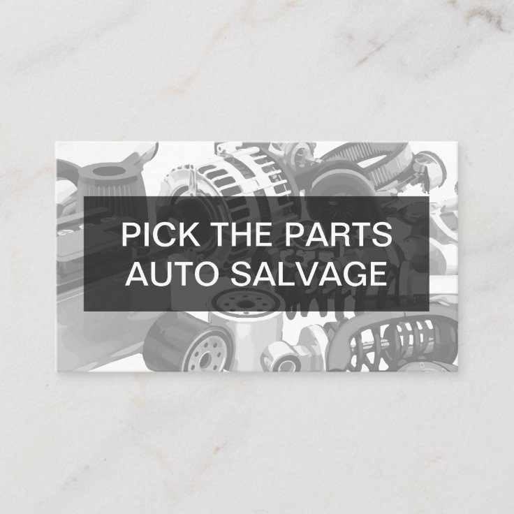 Auto Parts Salvage Yard Automotive Design Business Card | Zazzle