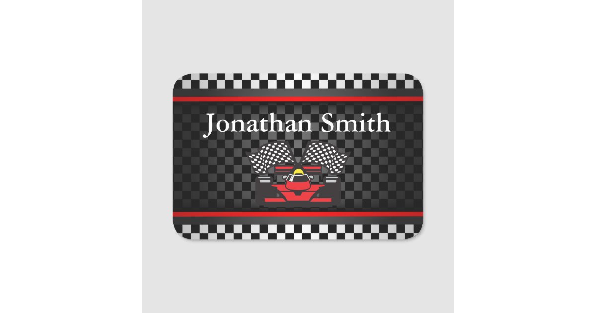 Auto Racing Design Name Tag | Zazzle