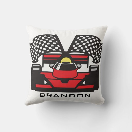 Auto Racing Design Throw Pillow | Zazzle
