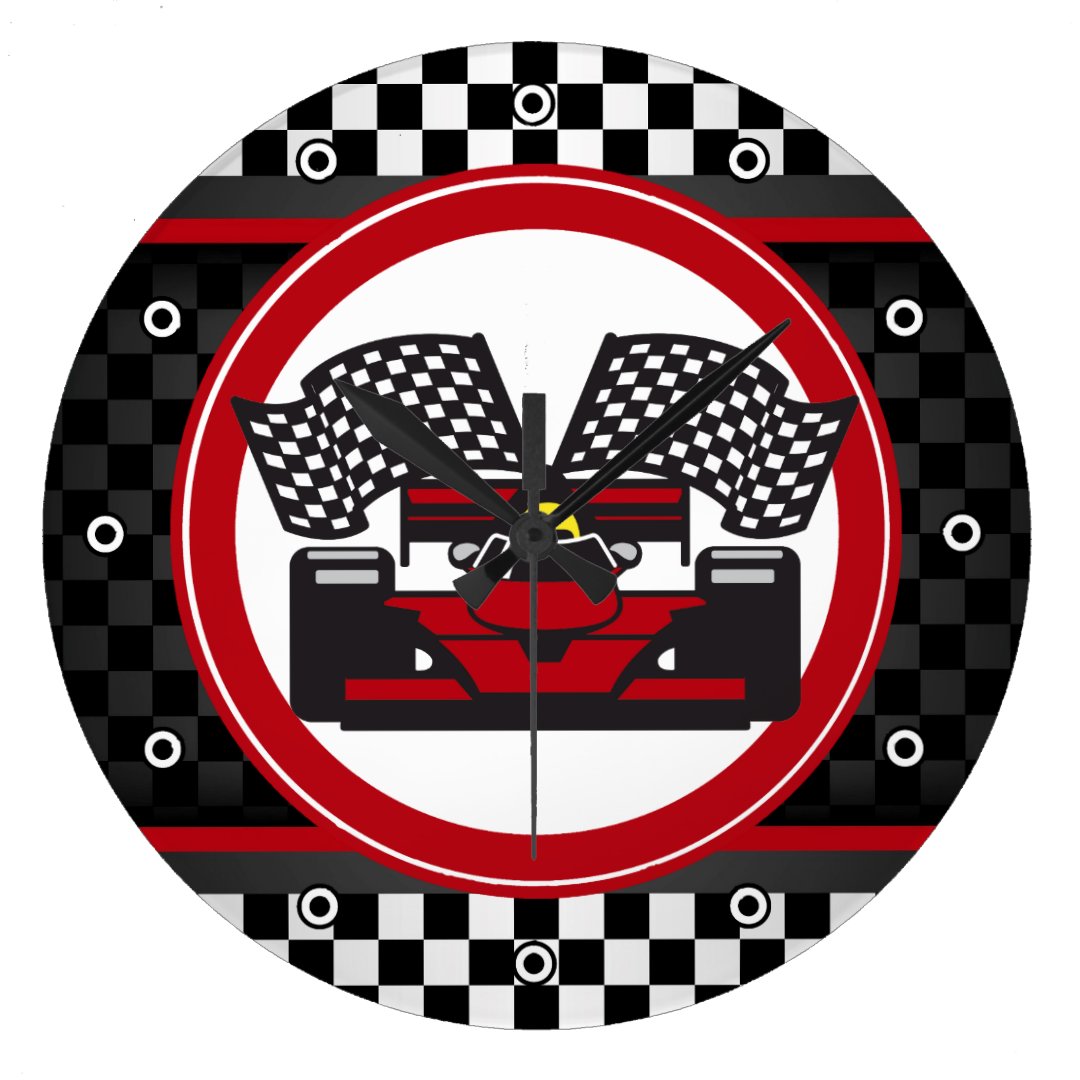 Auto Racing Design Wall Clock | Zazzle